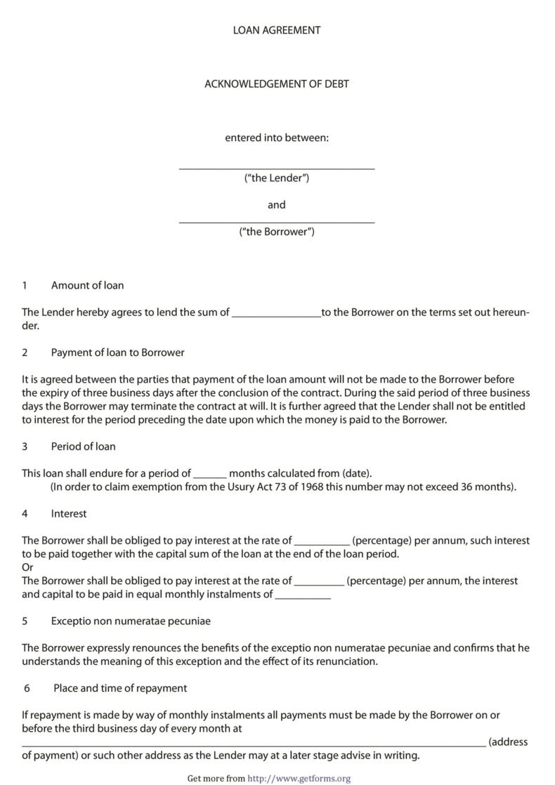 40+ Simple Loan Agreement Templates [FREE] ᐅ TemplateLab