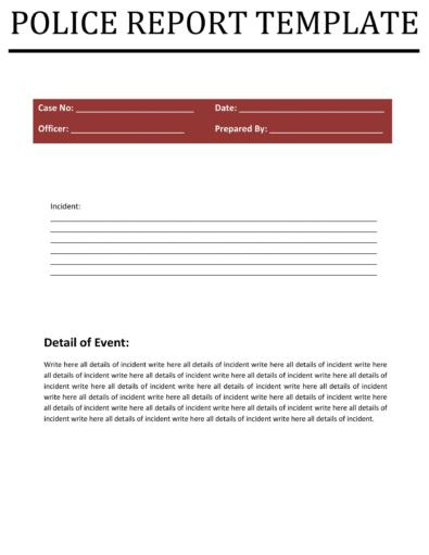 20+ Police Report Template & Examples [Fake / Real] ᐅ TemplateLab
