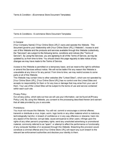 40 Free Terms and Conditions Templates for any Website ᐅ TemplateLab