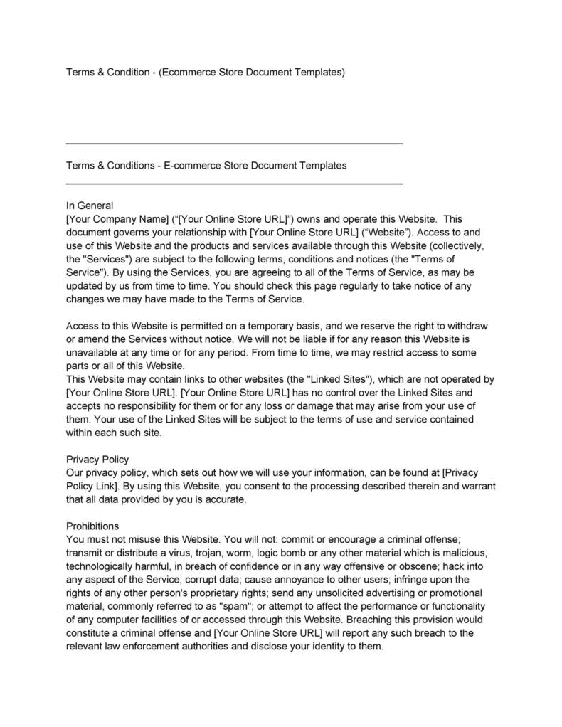40 Free Terms and Conditions Templates for any Website ᐅ TemplateLab