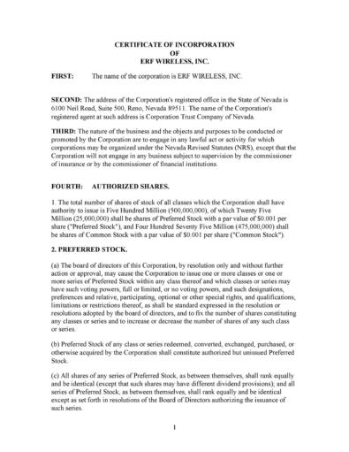 Articles of Incorporation - 47 Templates for Any State ᐅ TemplateLab