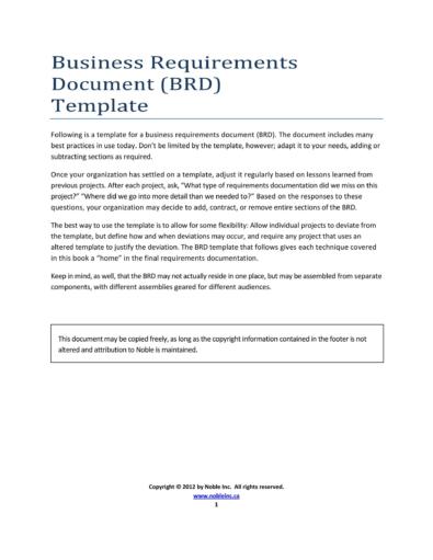 40+ Simple Business Requirements Document Templates ᐅ TemplateLab
