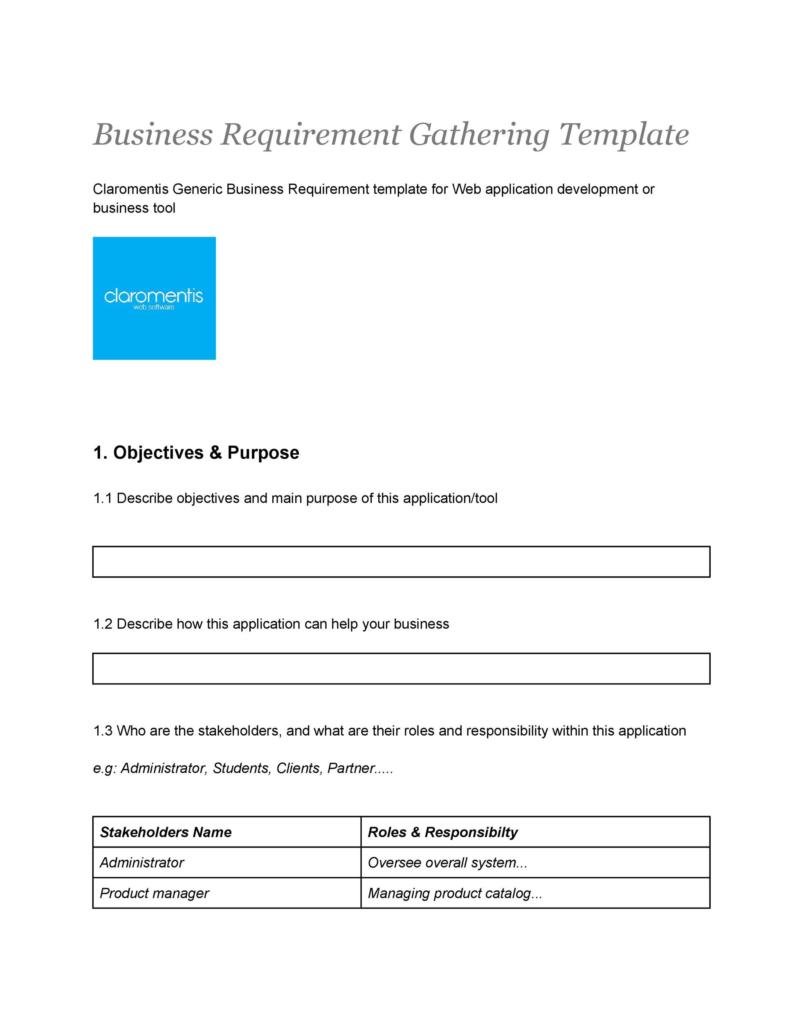 40+ Simple Business Requirements Document Templates ᐅ TemplateLab