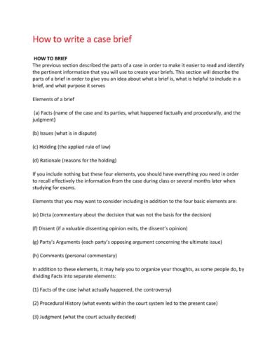 40 Case Brief Examples & Templates ᐅ TemplateLab