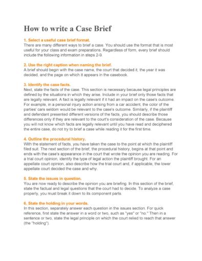 40 Case Brief Examples & Templates ᐅ TemplateLab