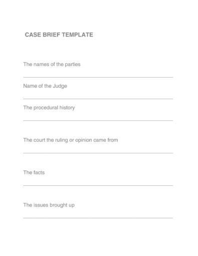 40 Case Brief Examples & Templates ᐅ TemplateLab