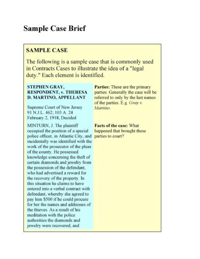 40 Case Brief Examples & Templates ᐅ TemplateLab