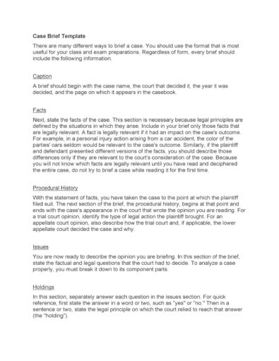 40 Case Brief Examples & Templates ᐅ TemplateLab