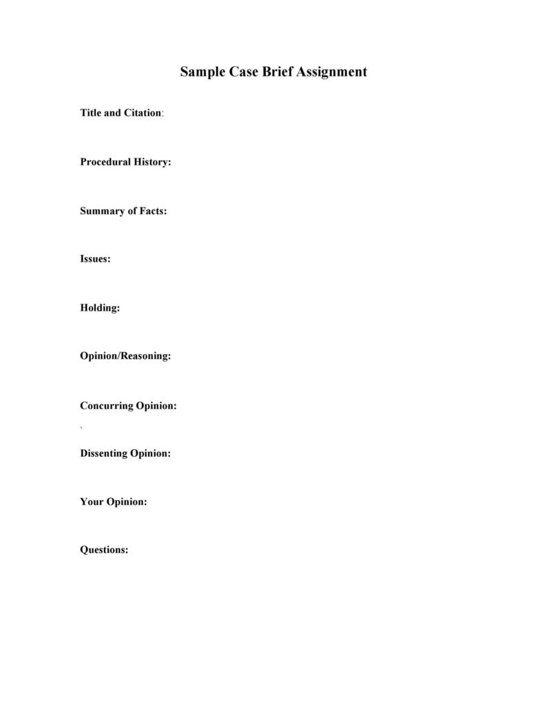40 Case Brief Examples & Templates ᐅ TemplateLab
