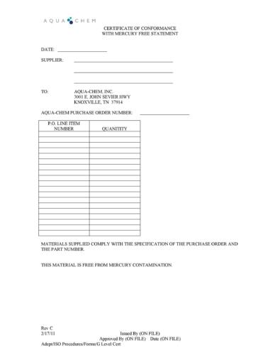 40 Free Certificate of Conformance Templates & Forms ᐅ TemplateLab