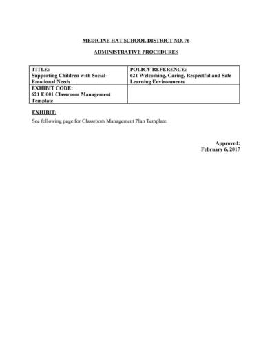 Classroom Management Plan - 38 Templates & Examples ᐅ TemplateLab