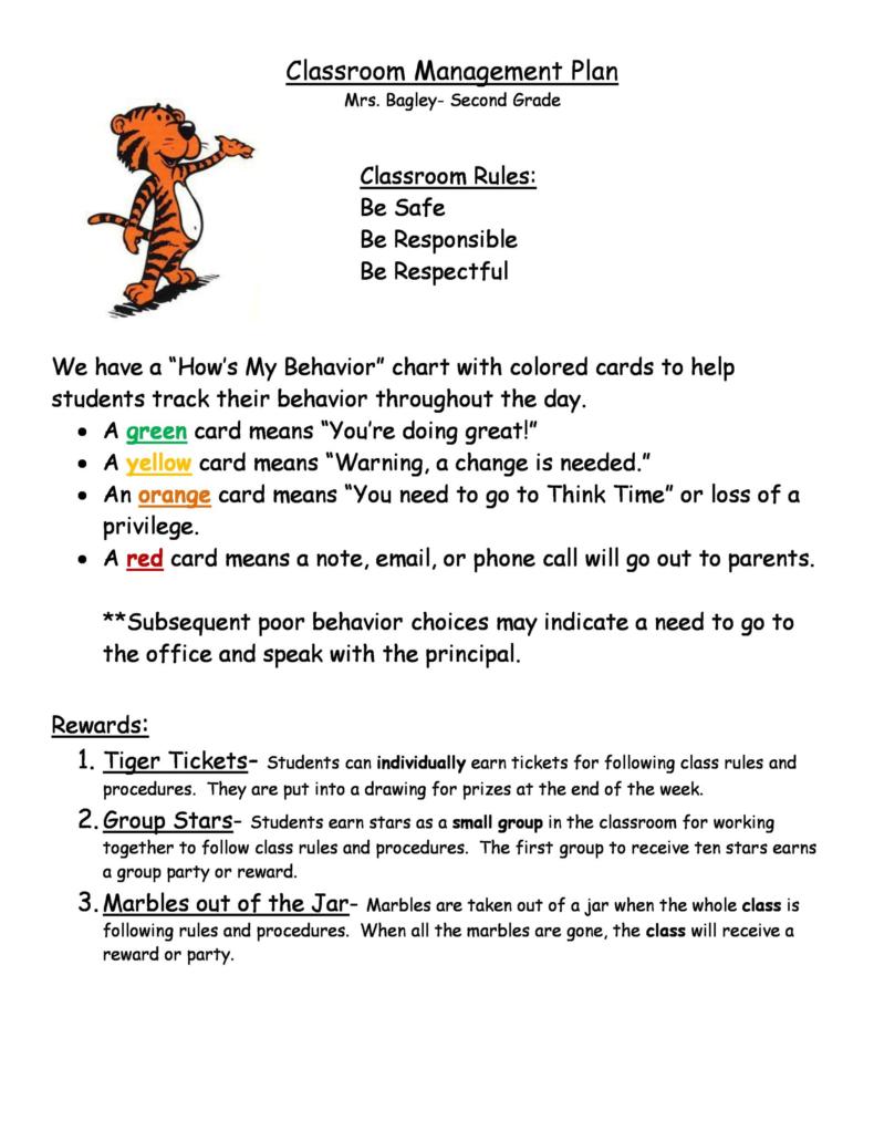 Classroom Management Plan - 38 Templates & Examples ᐅ TemplateLab