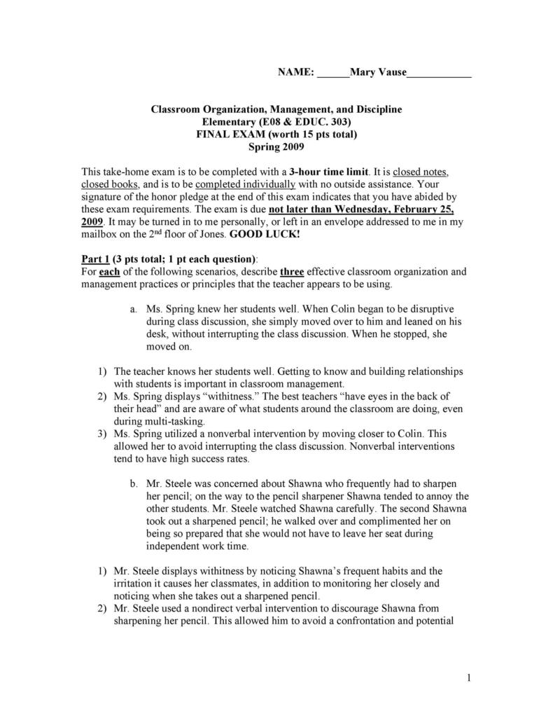 Classroom Management Plan - 38 Templates & Examples ᐅ TemplateLab