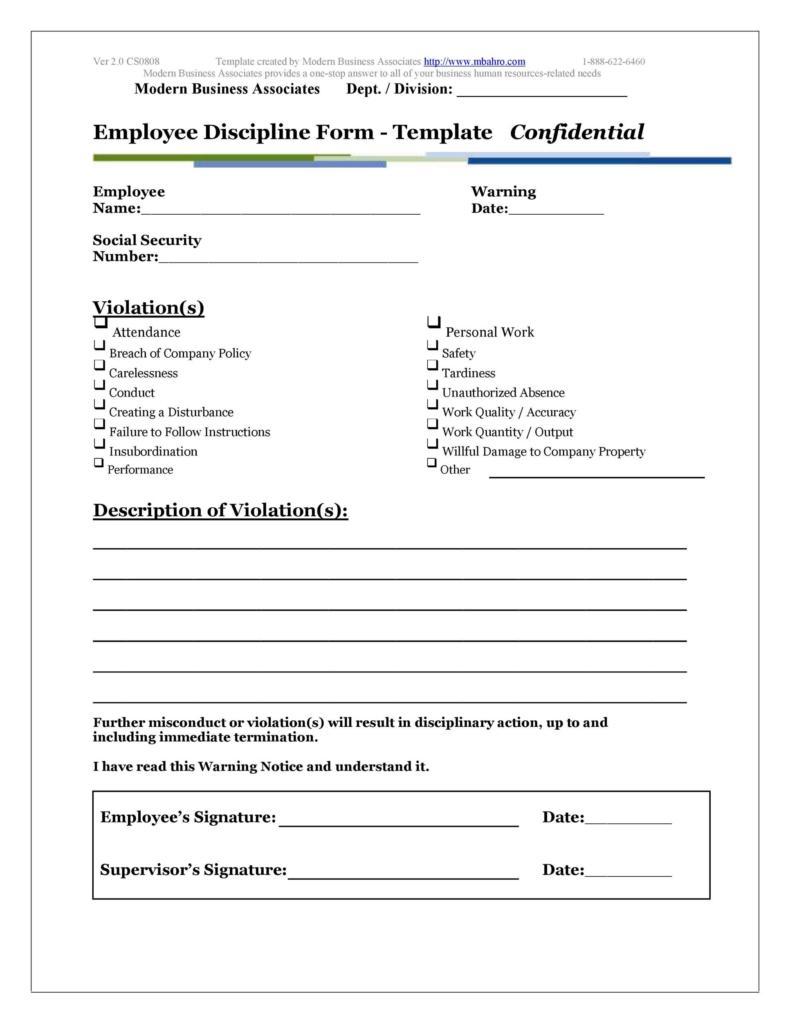 Employee Warning Notice - Download 56 Free Templates & Forms