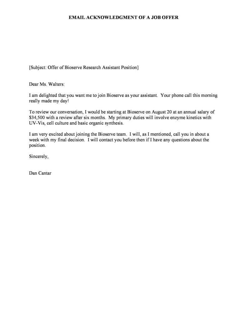40 Professional Job Offer Acceptance Letter & Email Templates ᐅ TemplateLab