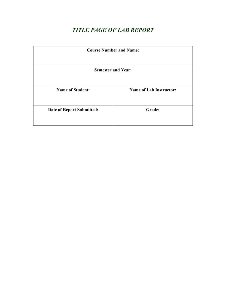 40 Lab Report Templates & Format Examples ᐅ TemplateLab