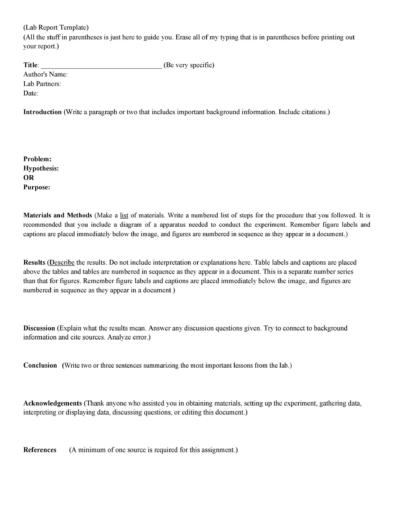 40 Lab Report Templates & Format Examples ᐅ TemplateLab