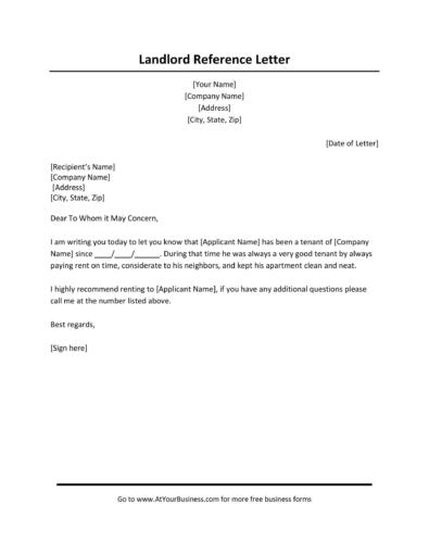 40+ Landlord Reference Letters & Form Samples ᐅ TemplateLab