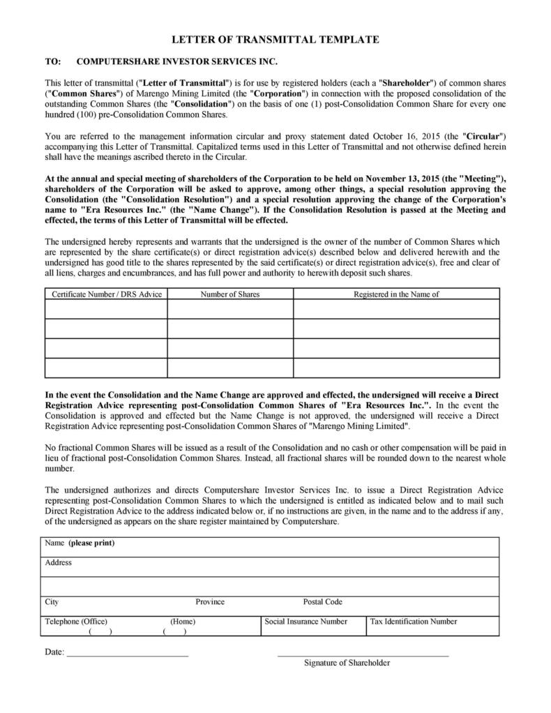 Letter of Transmittal - 40+ Great Examples & Templates ᐅ TemplateLab