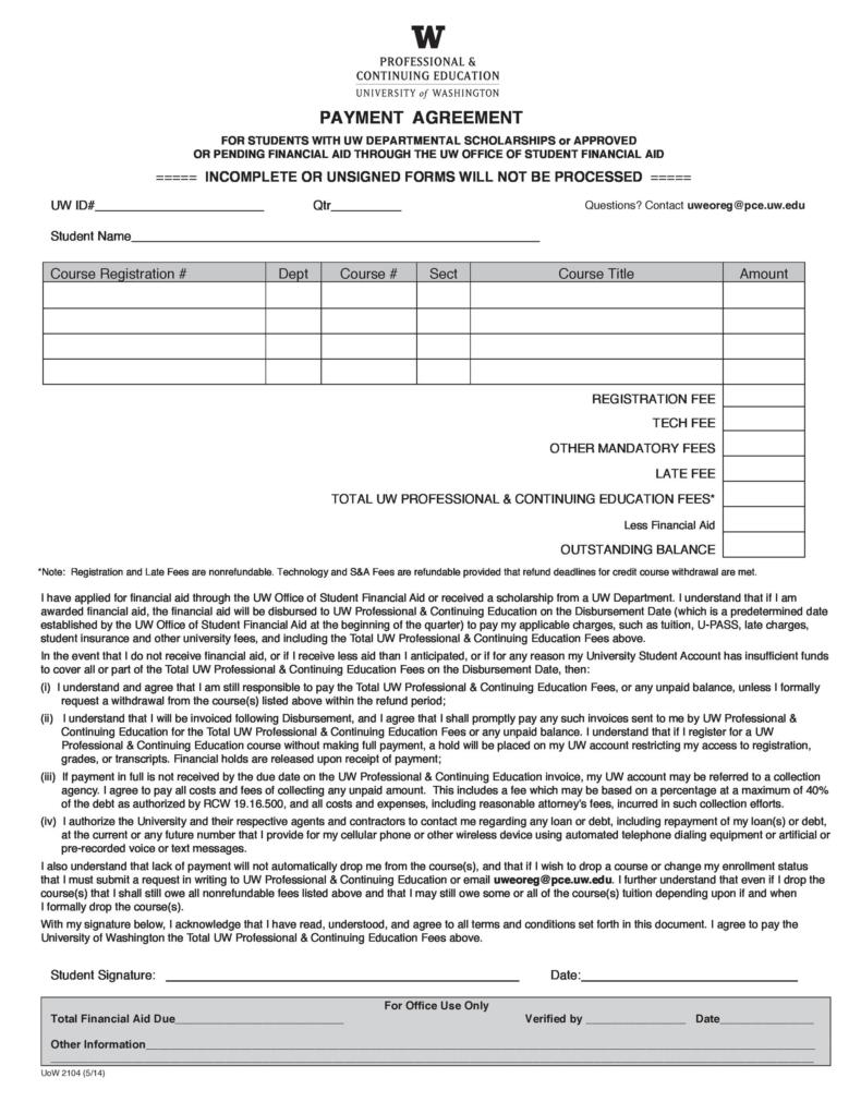 Payment Agreement - 41 Templates & Contracts ᐅ TemplateLab