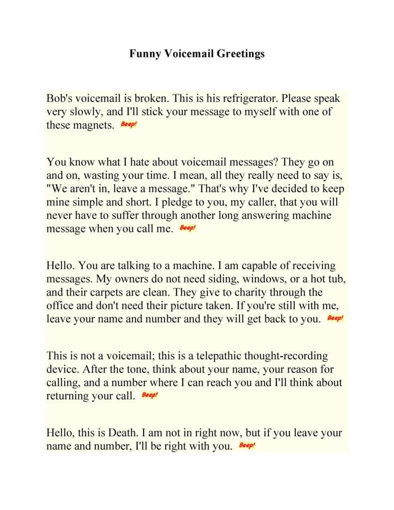 40 Voicemail Greetings & Phone Message Templates [Business, Funny ...