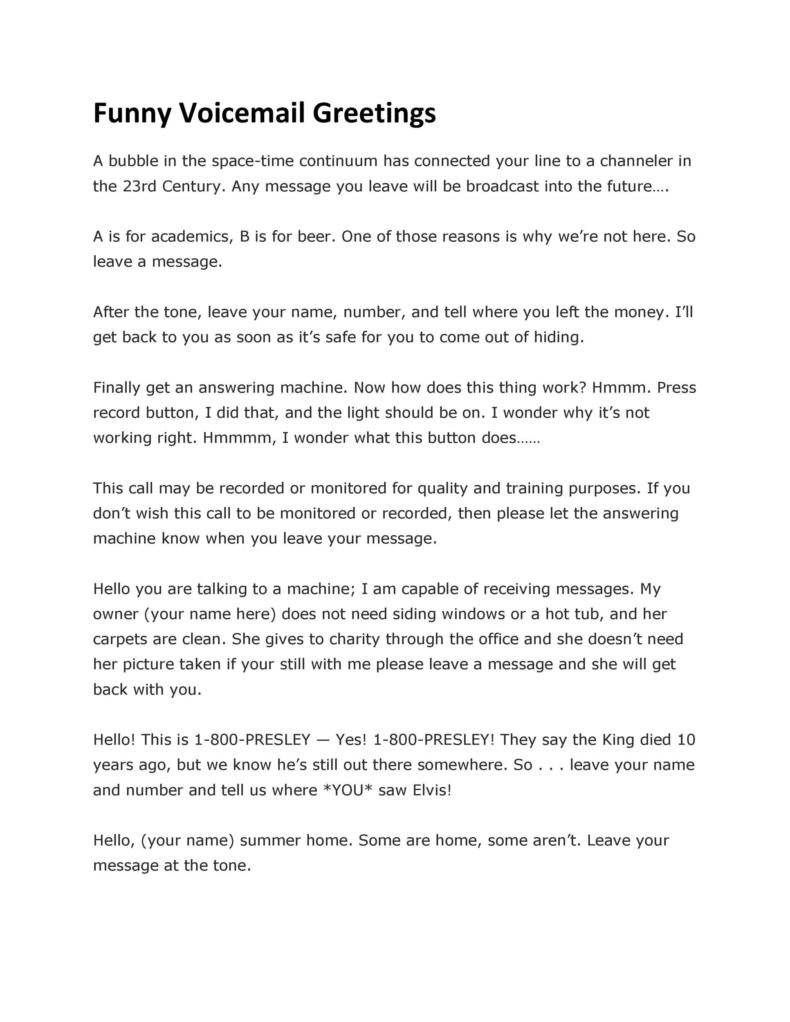 40 Voicemail Greetings & Phone Message Templates [Business, Funny ...