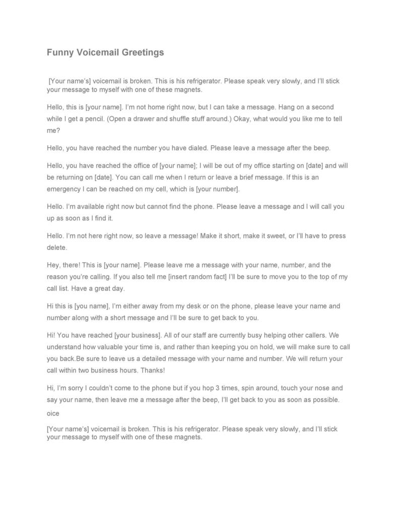 40 Voicemail Greetings & Phone Message Templates [Business, Funny ...