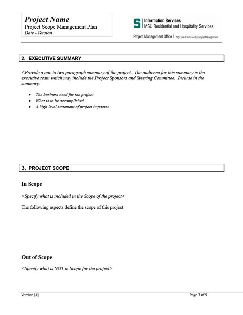 43 Project Scope Statement Templates & Examples ᐅ TemplateLab