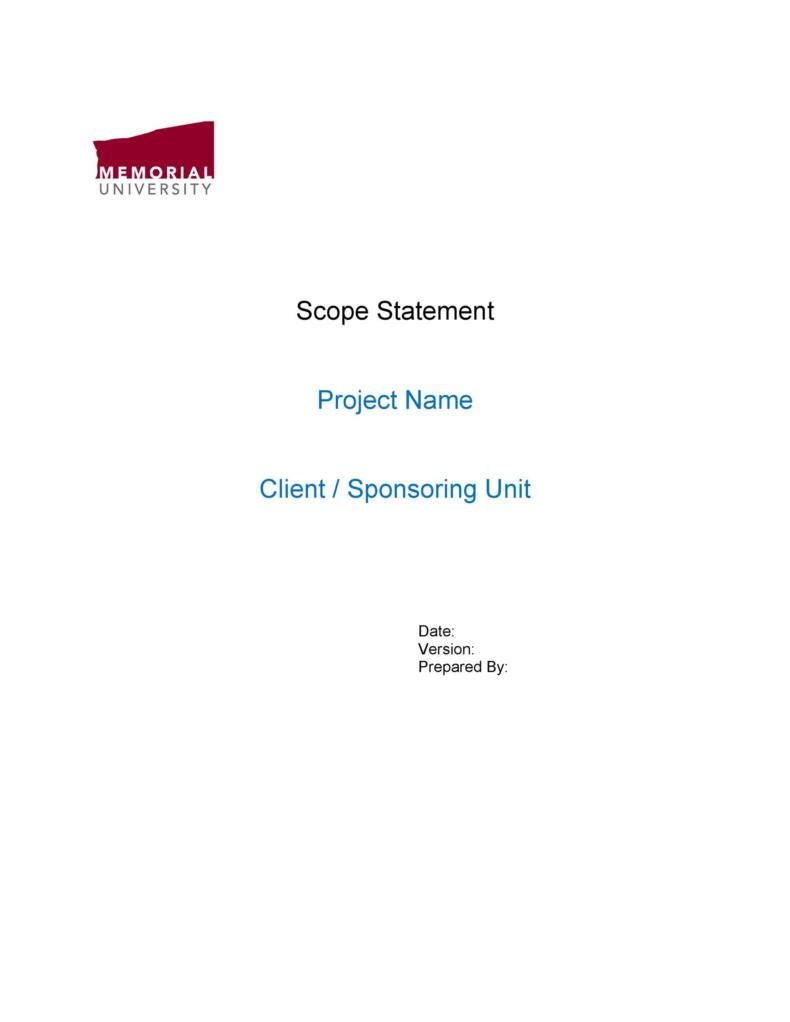 43 Project Scope Statement Templates & Examples ᐅ TemplateLab