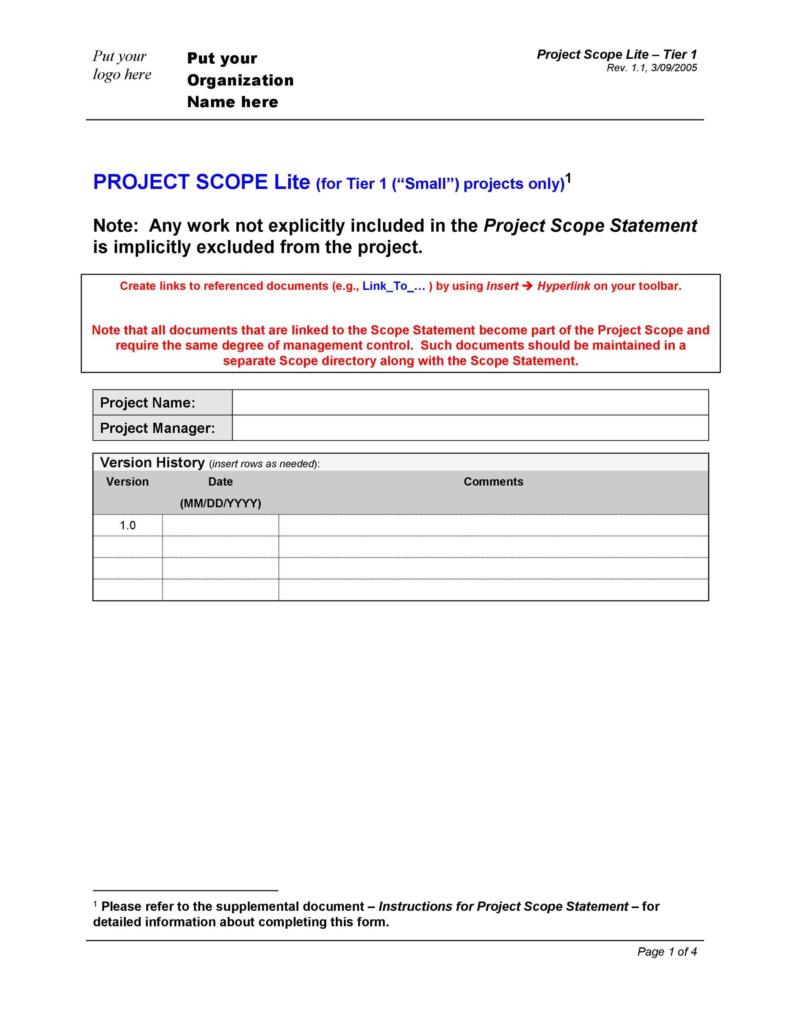 43 Project Scope Statement Templates & Examples ᐅ TemplateLab