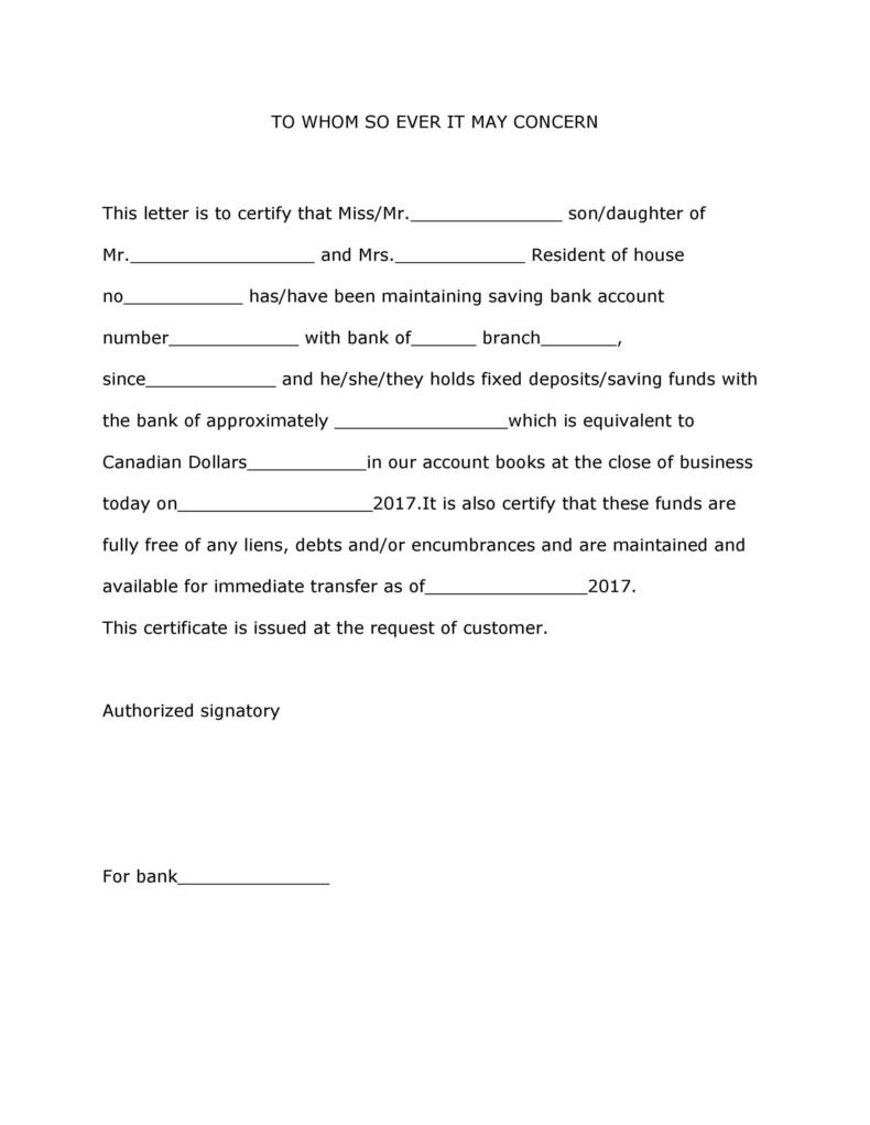 25 Best Proof of Funds Letter Templates ᐅ TemplateLab