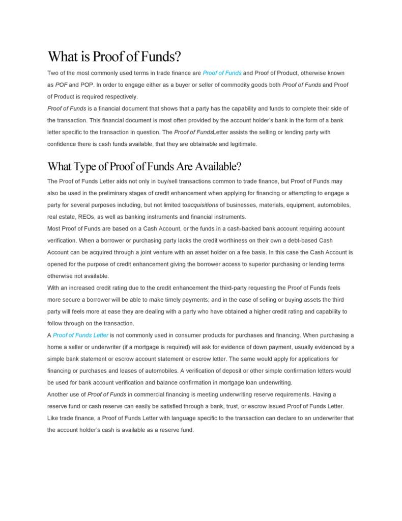 25 Best Proof of Funds Letter Templates ᐅ TemplateLab