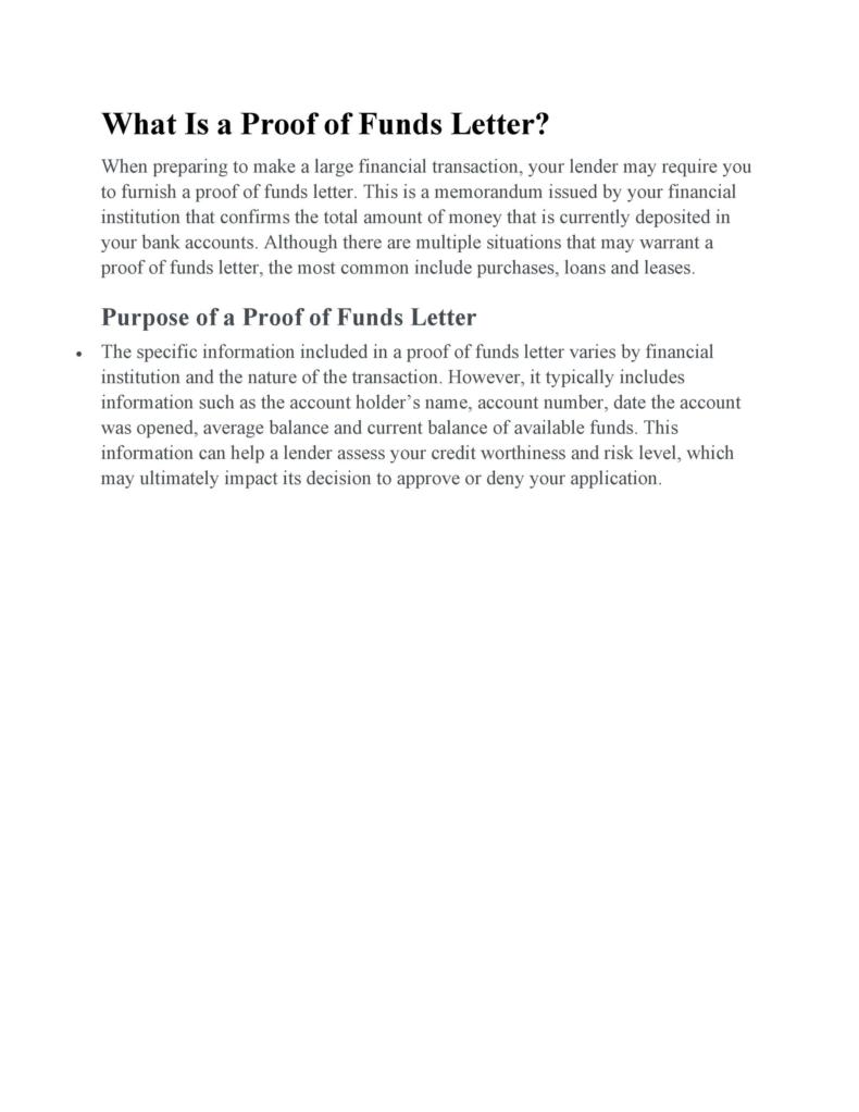 25 Best Proof of Funds Letter Templates ᐅ TemplateLab