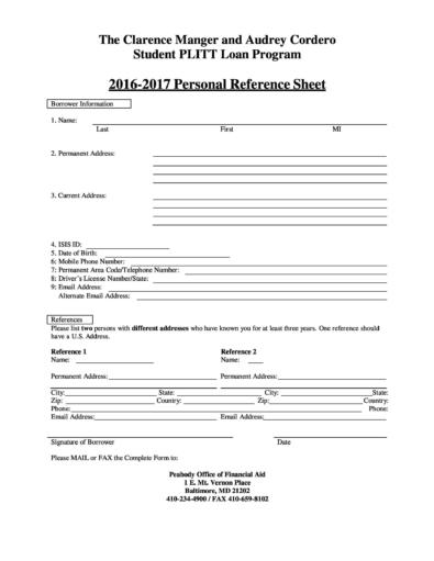 40 Professional Reference Page / Sheet Templates ᐅ TemplateLab