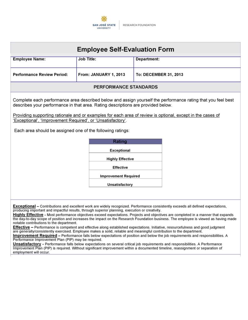 50+ Self Evaluation Examples, Forms & Questions ᐅ TemplateLab