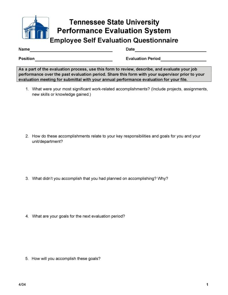 50+ Self Evaluation Examples, Forms & Questions ᐅ TemplateLab