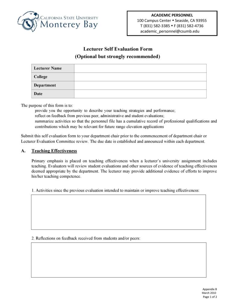 50+ Self Evaluation Examples, Forms & Questions ᐅ TemplateLab