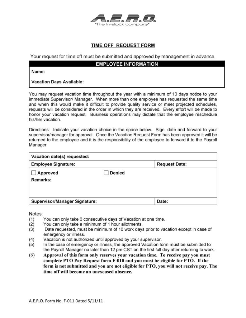 40+ Effective Time Off Request Forms & Templates ᐅ TemplateLab