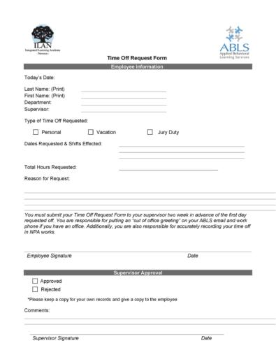 40+ Effective Time Off Request Forms & Templates ᐅ TemplateLab