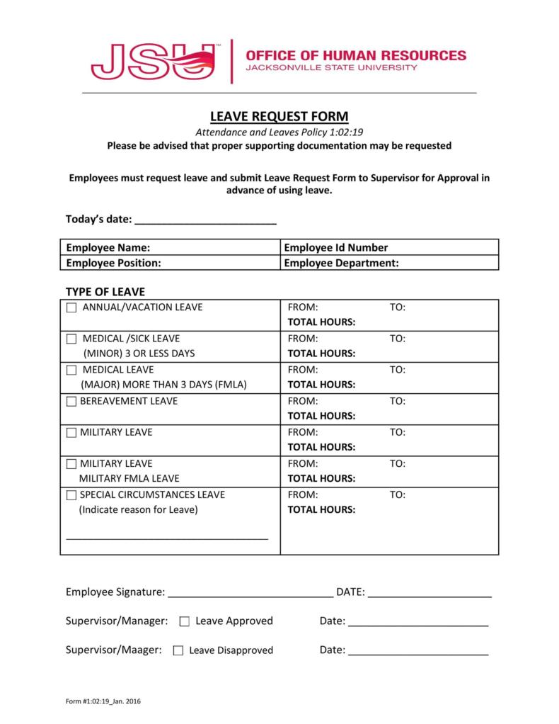 40+ Effective Time Off Request Forms & Templates ᐅ TemplateLab