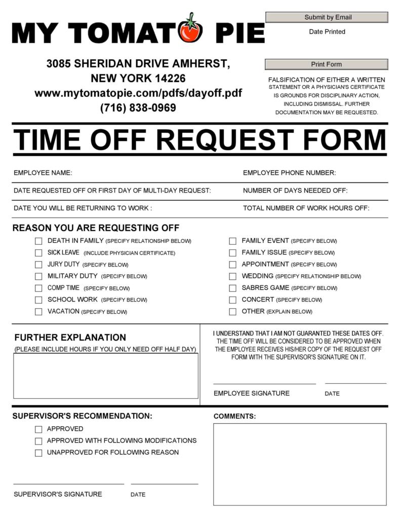 40+ Effective Time Off Request Forms & Templates ᐅ TemplateLab