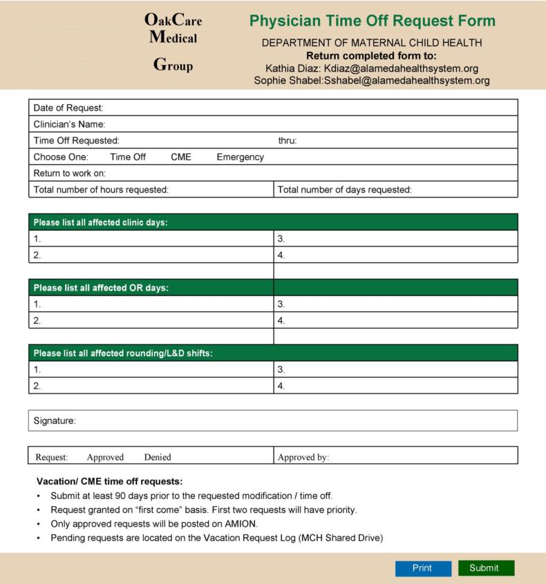 40+ Effective Time Off Request Forms & Templates ᐅ TemplateLab