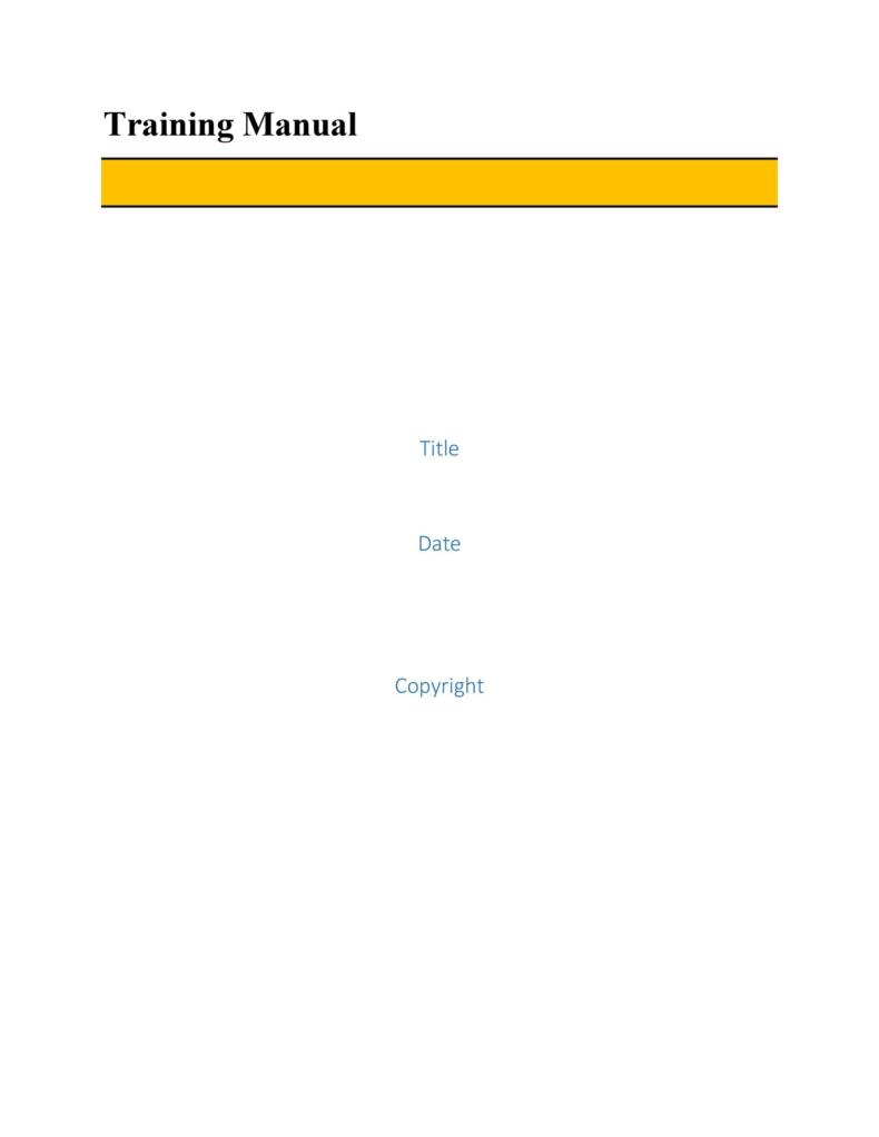 Training Manual - 40+ Free Templates & Examples in MS Word