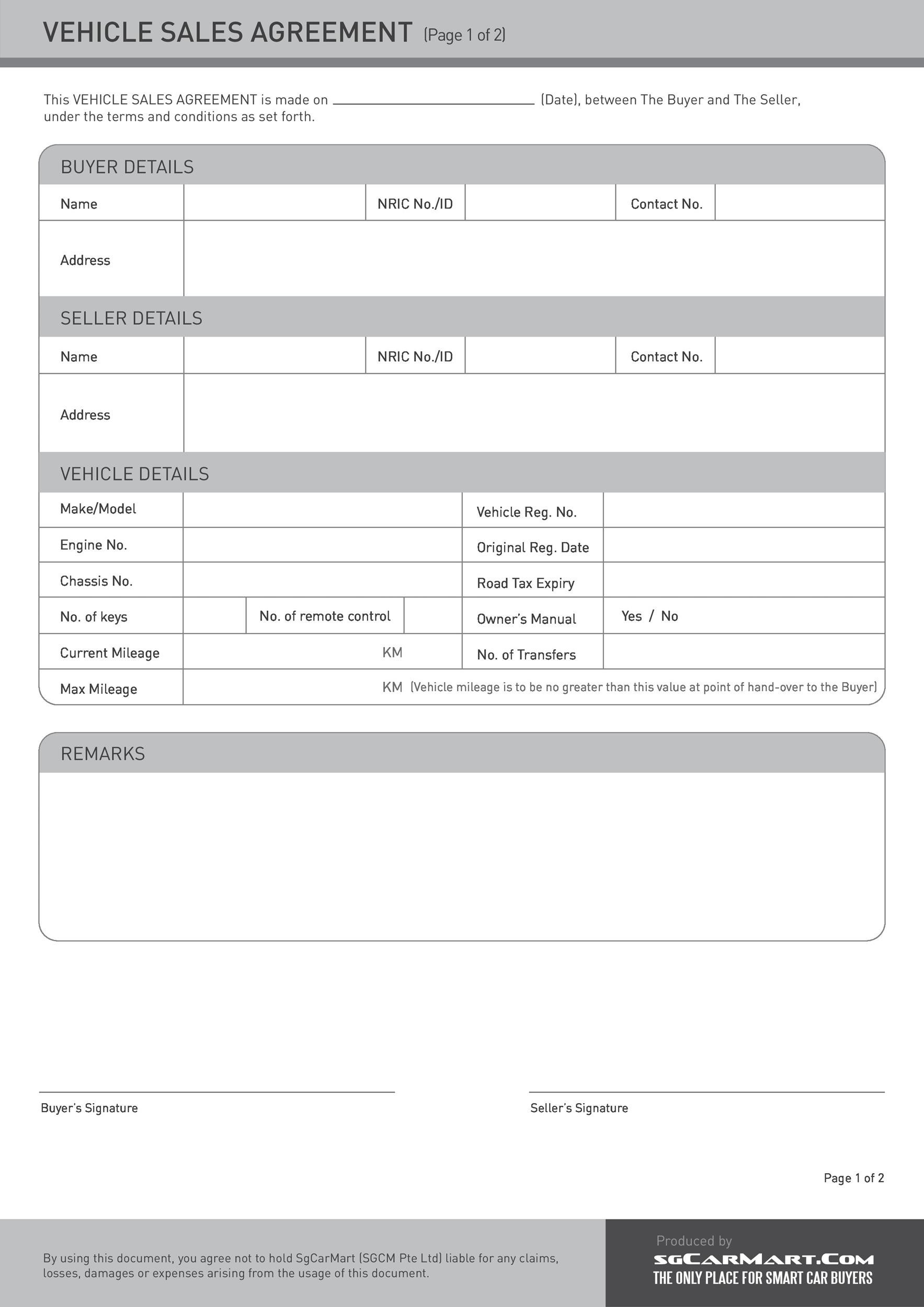 42 Printable Vehicle Purchase Agreement Templates ᐅ TemplateLab