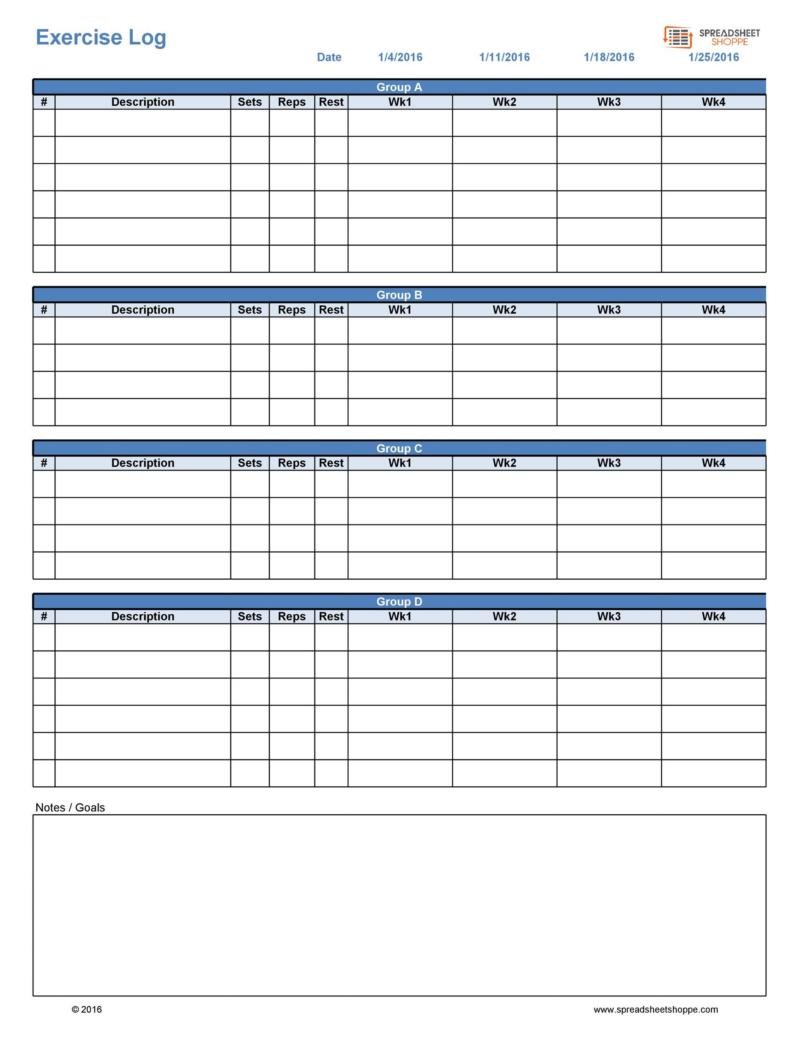 40+ Effective Workout Log & Calendar Templates ᐅ TemplateLab