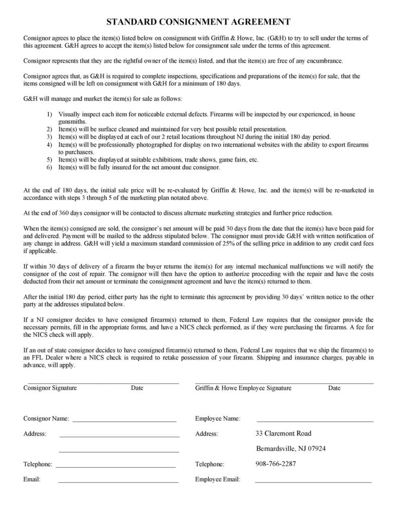 40+ Best Consignment Agreement Templates & Forms ᐅ TemplateLab