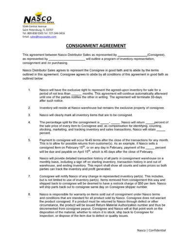 40+ Best Consignment Agreement Templates & Forms ᐅ TemplateLab