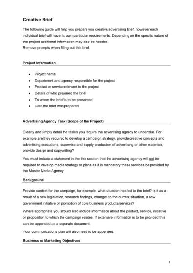 40 Creative Brief Templates & Examples ᐅ TemplateLab