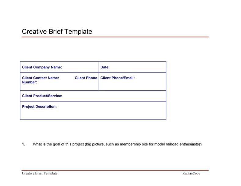 40 Creative Brief Templates & Examples ᐅ TemplateLab