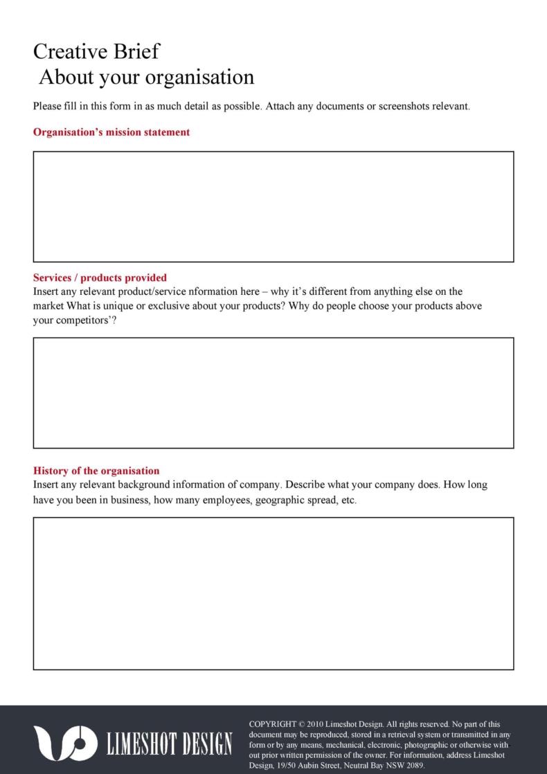 40 Creative Brief Templates & Examples ᐅ TemplateLab
